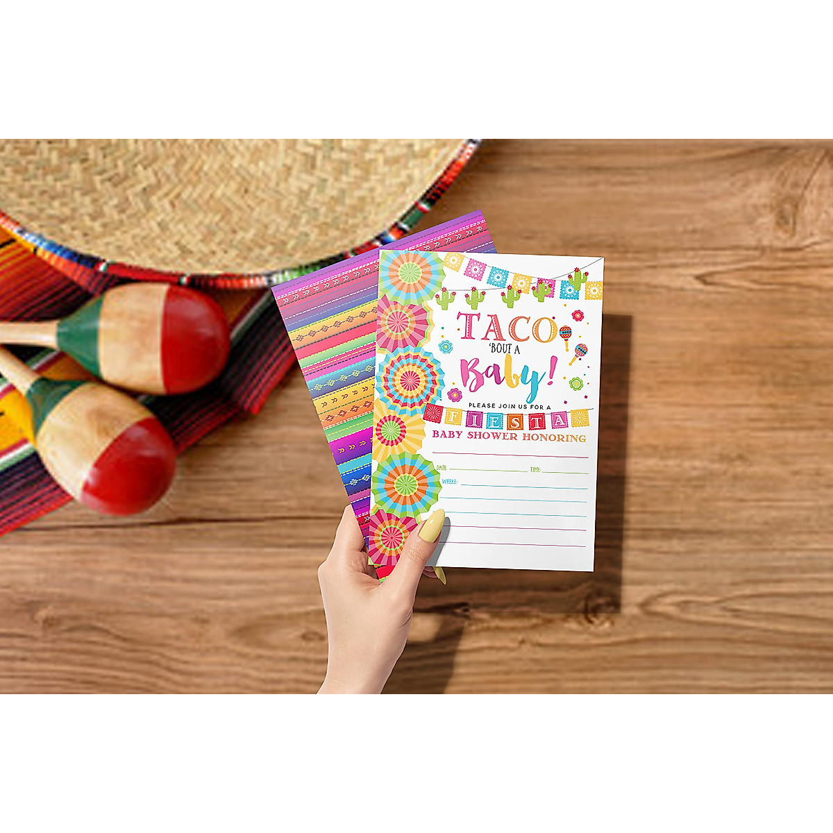 Your Main Event Prints Fiesta Baby Shower Invitation - Taco Baby Shower - Taco Bout A Baby Shower Invite - Fiesta Invitation - 20 Fill-in Invitations - Envelopes Not Included