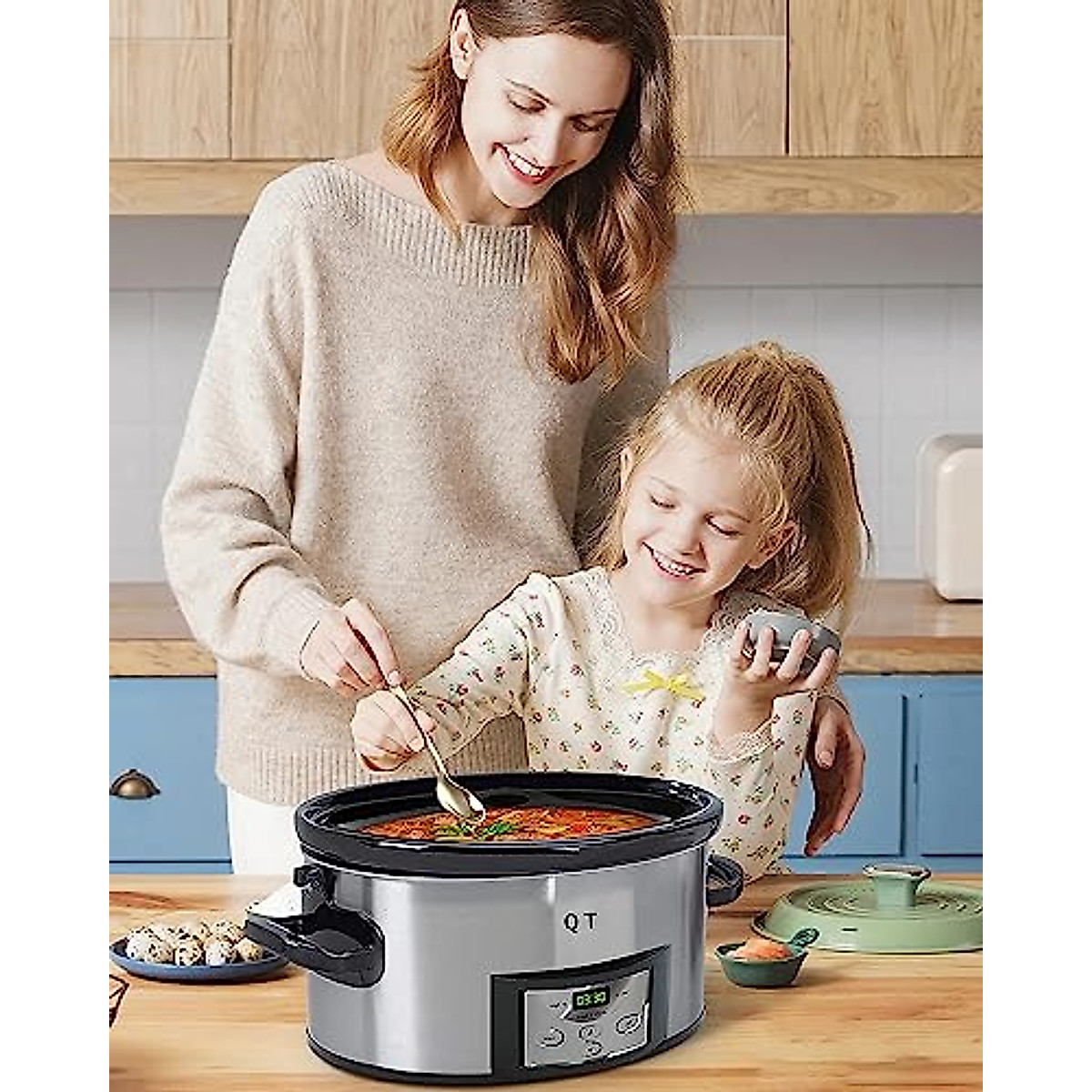 Ziimlpo Silicone Slow Cooker Liners Divider for 7-8 Quart Oval Crockpot, Reusable and Leak-proof Slow Cooker Divider Liner, BPA Free (Black）