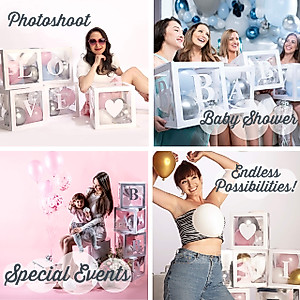 Gold Baby Boxes with Letters for Baby Shower | Baby Blocks for Baby Shower | Baby Balloon Boxes with Letters | Baby Shower Boxes | Baby Shower Blocks Decoration | Baby Decorations for Baby Shower