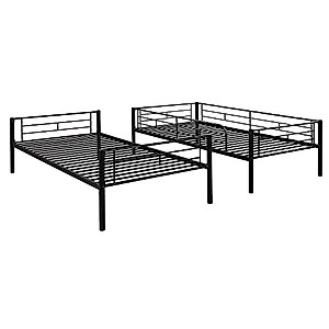 Bunk Bed,Twin Over Twin Metal Bunk Bed,Metal Bunk Bed Twin with Ladder and Safety Rail,Space-Saving, Noise Free, No Box Spring Needed