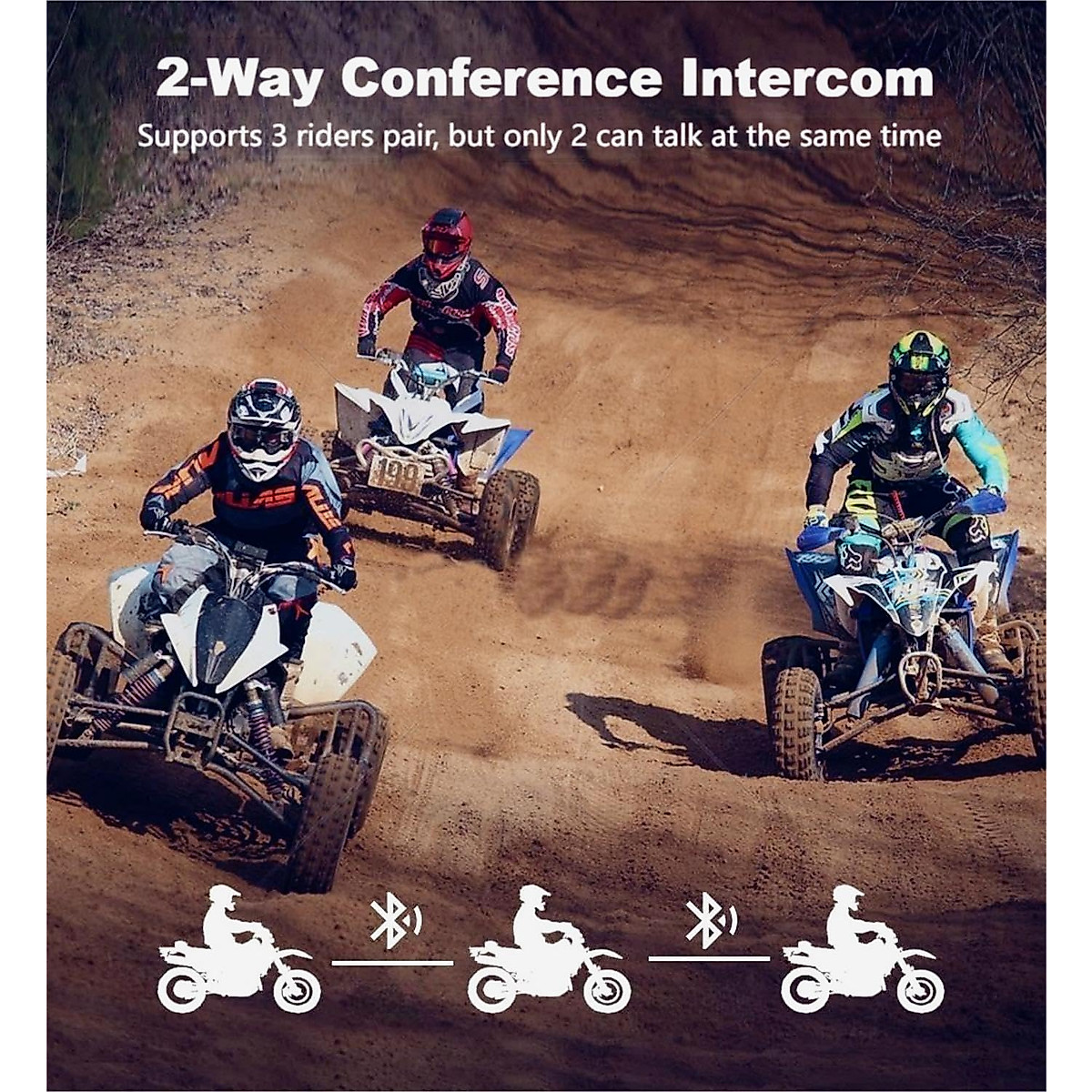 FreedConn Motorcycle Communication System Bluetooth 5.0 T-COMVB Music Sharing Helmet Bluetooth Headset for Motorbike Skiing 2~3 Riders Pairing/ 800M Intercom 1 Pack Changeable Hard & Soft Mic