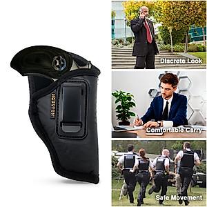 Black Eco Leather Bond Arms Holster Derringer for Ranger Ii .45lc / .410 4.25" Barrel - Quick Draw Derringer Holster for Men/Women - Eco Leather Concealed Carry Holster - Sweatproof