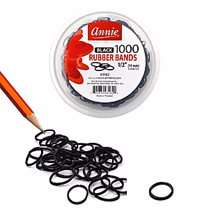ANNIE 1000 RUBBER BANDS 1/2" #BLACK