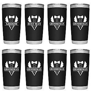 YUUNEI-HOME 8 Pack Groomsmen Tumbler and Bachelor Party Tumbler, Groomsmen Tumbler Cups for groomsmen gifts or Bachelor proposal Party Tumbler Gift