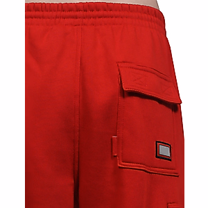 NE PEOPLE Men’s Cargo Pants – Lightweight Comfy Jogger Sweatpants Fleece Elastic Waistband Workout Casual Active Sports NEMP17 Red 4XL