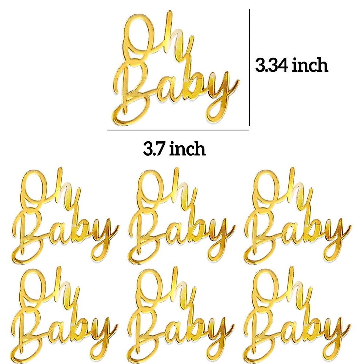 Oh Baby Cake Topper Mirror Gold Acrylic Cake Topper Oh Baby Sign Cake Toppers Oh Baby Baby Shower Decorations Cake Decorating Supplies Kit Boys Girls Birthday Cake Decorations Birthday Party Supplies