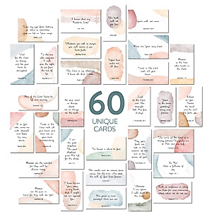 DIVERSEBEE Inspirational Prayer Cards, 60 Unique Bible Verse Cards, Assorted Mini Scripture Cards, Encouragement Motivational Cards, Christian Bible Gifts (Watercolor)