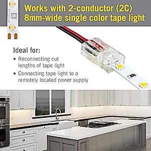 Armacost Lighting 566020 White LED Tape Light Connector, Clear