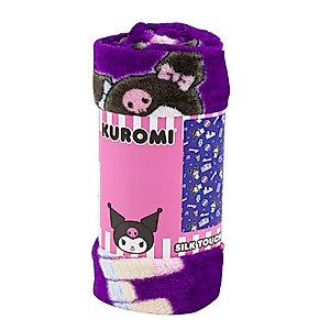 Kuromi & Friends Soft Silky Fleece Throw 40"x50" Kids Blanket “Neon Kuromi”