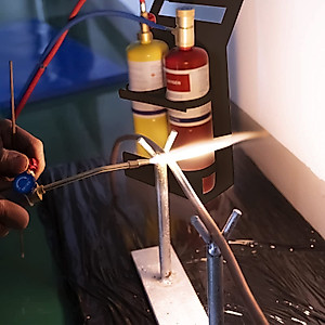 RTMMFG Oxygen MAPP Torch Kit Portable Cylinder Metal Stand, for Soldering, Brazing, Sparker, Protection glass, Extra nozzle(Gas Cylinders Not Included)