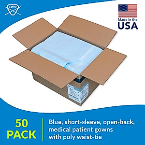 TIDI 803 Premium Exam Gown, Tissue/Poly/Tissue (Pack of 50)