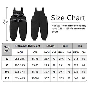 SEAUR Baby Snow Bib Pants - Warm Down Trousers for Boys and Girls, Thick Winter Pants for Skiing, Toddler