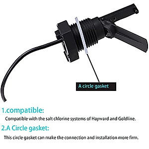 Flow Switch Assembly GLX-FLO-RP for Hayward Goldline Aquarite Salt System, Pool Flow Sensor Suitable for Hayward Salt Cell and Chlorine Generator, with 15-Foot Cable Flow Switch