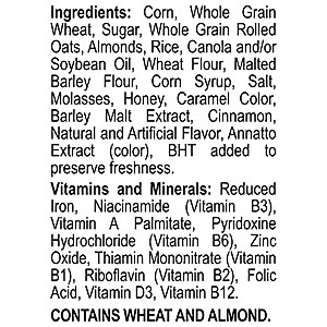 Honey Bunches of Oats with Almonds, Heart Healthy, Low Fat, made with Whole Grain Cereal, 18 Ounce Box