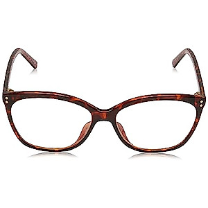 Kate Spade New York Women's Milena Blue Light Reading Glasses Cat Eye, Dark Havana/Demo Lens, 55mm, 15mm + 2.5