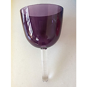 4TH Octave 5.0 inch Light purple color Crystal handle Singing Bowl 1Pcs,Perfect Musical Note B CROWN Chakra,Standard 432 for Sound balancing and Yoga