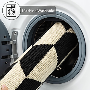 GRANNY SAYS Kitchen Mats for Floor, Kitchen Rugs Non Slip Washable, Runner Rugs for Kitchen Floor, 47" x 17.7", Stain Resistant Comfort Standing Mat Made of 100% Polypropylene, Black