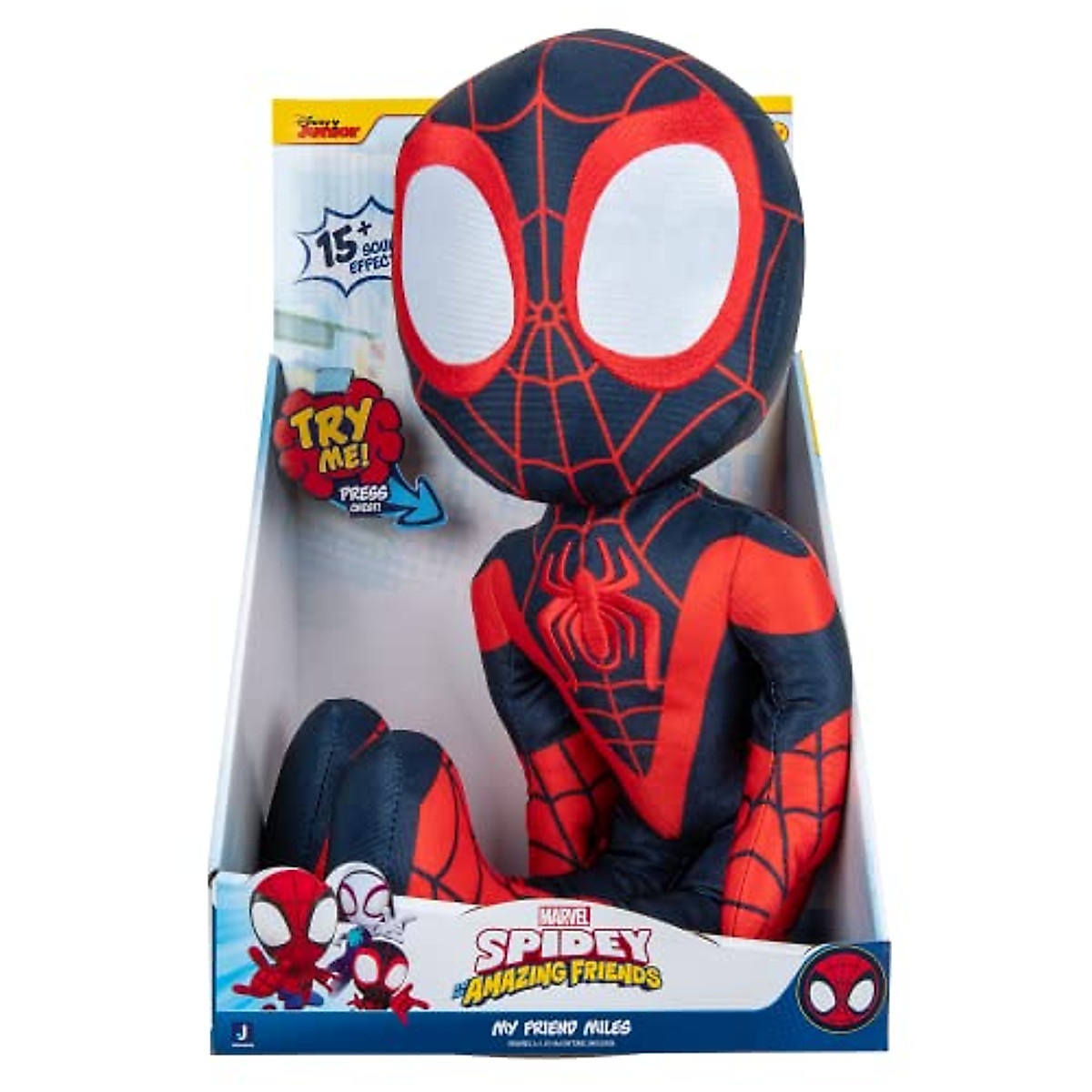 Spidey and his Amazing Friends Marvel's My Friend Miles Talking Plush - 16-Inch Miles Morales with Sounds - Toys Featuring Your Friendly Neighborhood Spideys