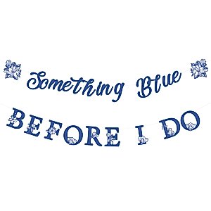 Jollyboom Something Blue Before I Do Banner for Women Girl, Something Blue Bridal Shower Decoration NO DIY Reqired Banner for Bridal Shower Bachelorette Engagement Wedding Party