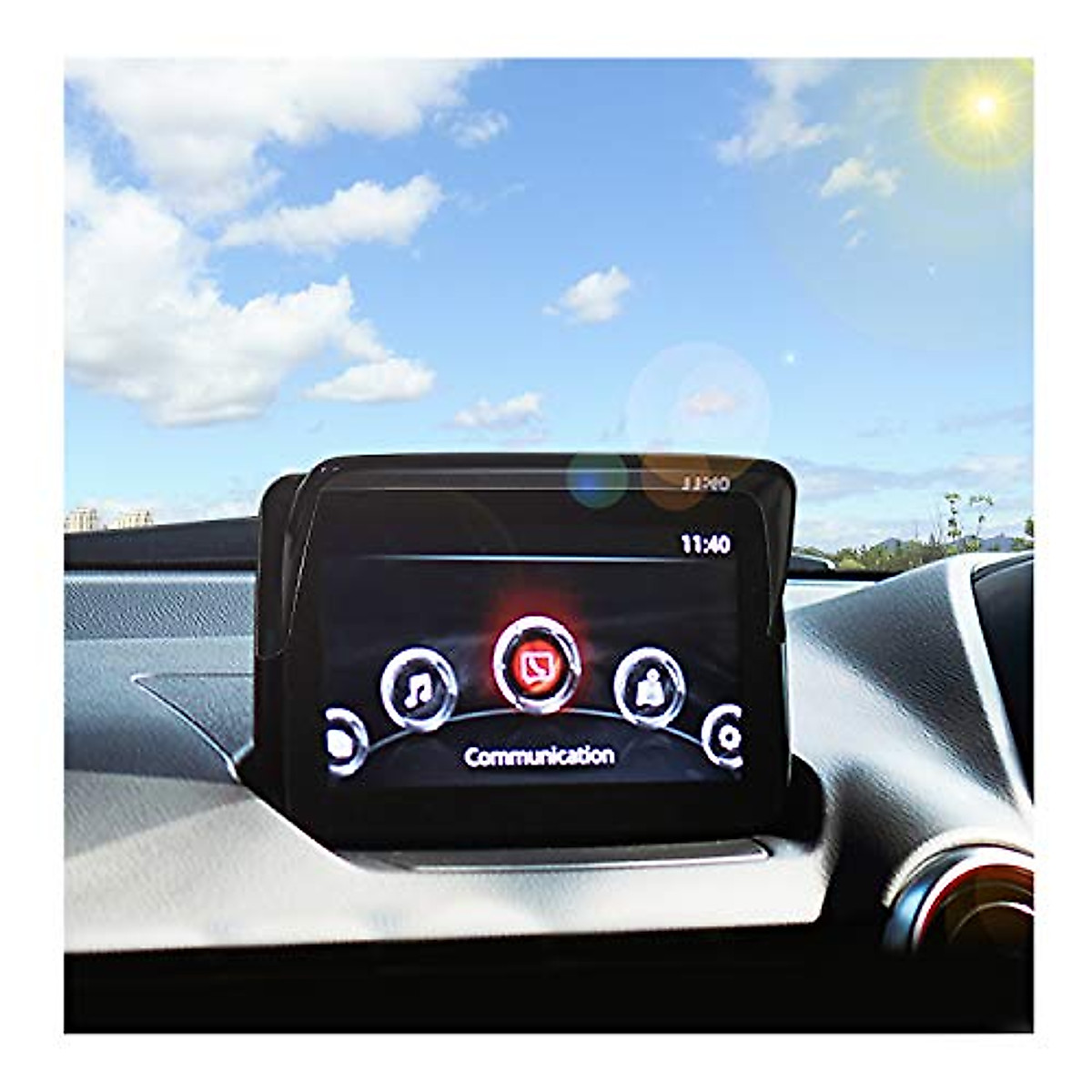 YEE PIN Vehicle Navigation Sun Shade Visor for 2016-2019 Mazda CX-3 DK CX-4/ Mazda MX-5 ND Screen, GPS Navigation Sun Hood Anti Reflective Anti Glare Shield