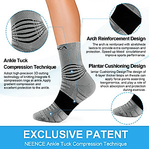 NEENCA Medical Compression Socks, Ankle Compression Stockings for Injury Recovery & Pain Relief, Sports Protection. 20-30mmHg