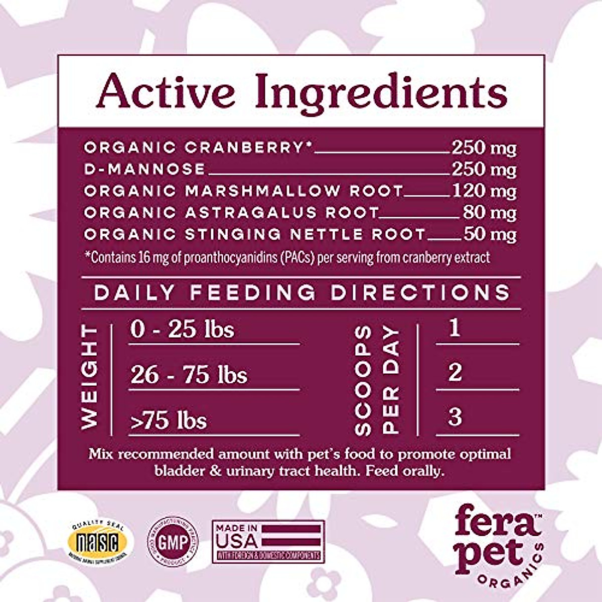 Fera Pets Bladder Support Dog and Cat Supplement – Kidney and Urinary Tract Health and Bladder Infection Prevention Supplements - Helps with Incontinence and Immune Antioxidant Vitamin