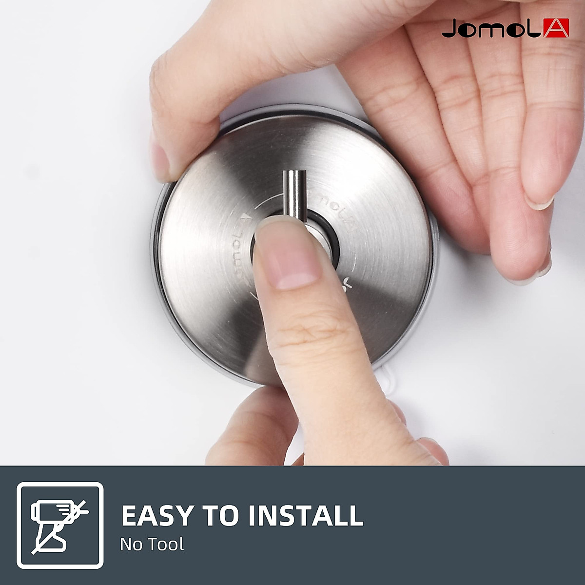 JOMOLA Suction Cup Shower Hooks for Hanging Towel Suction Hook for Inside Shower Stainless Steel Coat Hooks Wall Mounted Kitchen Utensil Stainless Steel, Brushed Finish, 2PCS