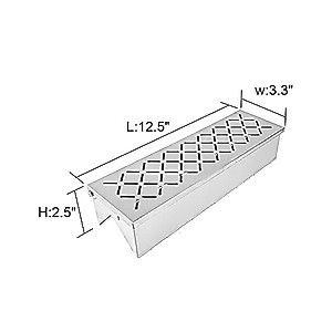 Smoker Box V-shape Stainless Steel BBQ Smoke Box for Charcoal & Propane Gas Grill，For Delicious Smoked Grill Accessories (V-moker Box)