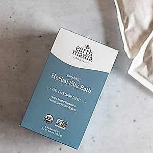 Organic Herbal Sitz Bath by Earth Mama | Soothing Perineal Soak for Pregnancy and Postpartum Care, 6-Count