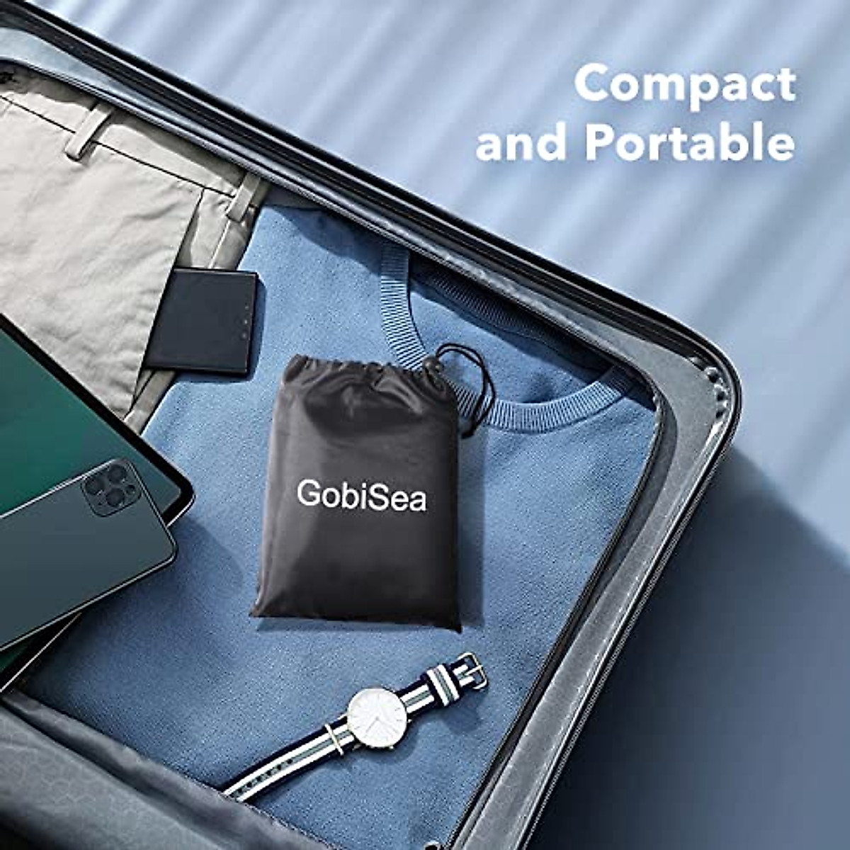 GobiSea Airplane Foot Rest Foot Hammock for Plane Travel - Portable Airplane Footrest Memory Foam Airplane Foot Hammock with Flat Rigid Base - Travel Essentials - Black