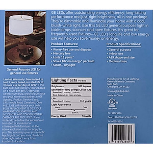 GE 60W 60 Watt Replacement Daylight LED 12 Pack, Dimmable, 800 Lumens, A19