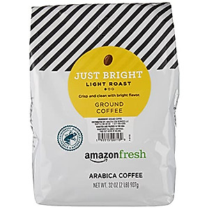 AmazonFresh Just Bright Ground Coffee, Light Roast, 32 Ounce