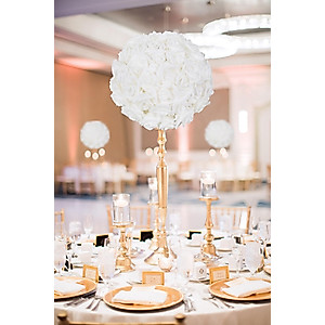 IPOPU 100 Pcs Artificial Rose Flower Heads Real Looking White Foam Fake Roses for DIY Wedding Baby Shower Centerpieces Arrangements Party Tables Home Decorations (White 1, Stemless)