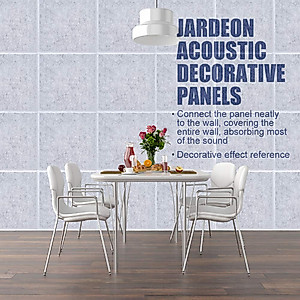 Jardeon Sound Proof padding Large Acoustic Panels Silver Gray Sound Absorber Decoration Wall Panels, Beveled Edge, 16'' X 16'' X 04'', 6 Pack