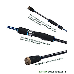 LITTMA Trout Rod7‘3“Panfish Rod Trout Fishing Rod Light &Ultralight Fishing Rod Crappie Rods Ultralight Spinning Rod 2 Piece Graphite Lightweight Trout Rods Spinning Ultra Light Fishing Spinning Rod