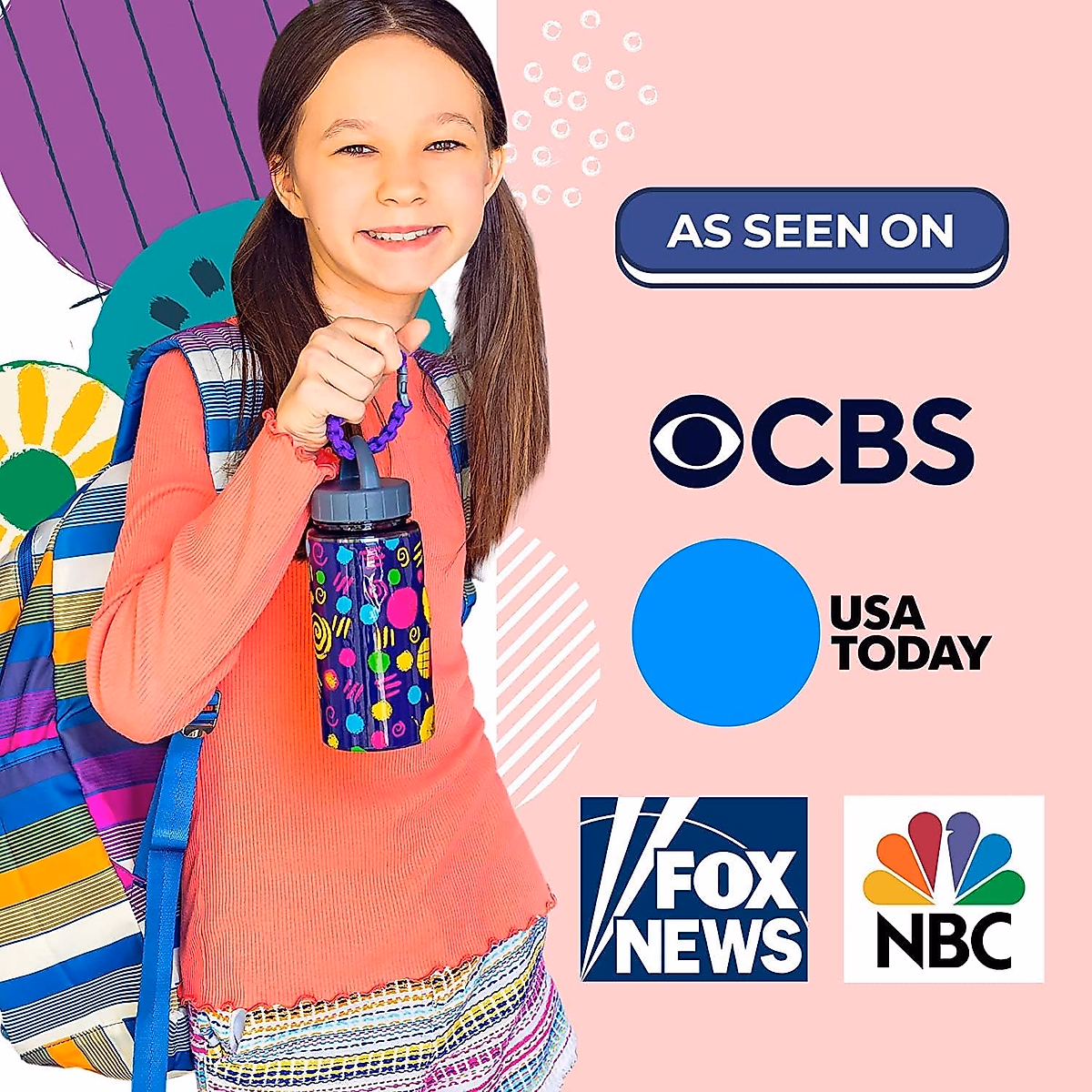 PURPLE LADYBUG Decorate Your Own Water Bottle Kits for Girls Using Shrink Wrap - Fun 6 7 8 Year Old Girl Gifts Idea, Birthday Gift for 11+ Year Old Girl, Arts and Crafts for Kids Ages 8-12