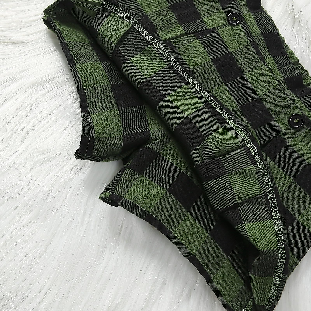 Baby Girl Plaid Skirt Sets Long Sleeve Crew Neck Buttons Jacket Coat A Line Short Shirt Spring Fall Winter Fashion (Green, 3 Years)