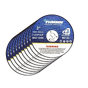 THMMN Cut-Off Wheels 3" x 3/64" x 3/8" Arbor for Die Grinder, Aggressive Cutting Wheel for Metal Stainless Steel, Cutter Disc Pack of 10pcs