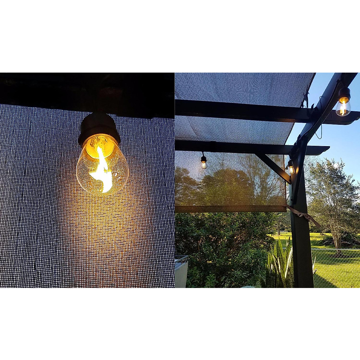 Aplstar 2W LED S14 Replacement Light Bulbs for Commercial Outdoor String Light,Vintage Non Dimmable Edison Filaments Bulb,3000K Warm White, E26 Screw Base,Glass Shade,15PACK