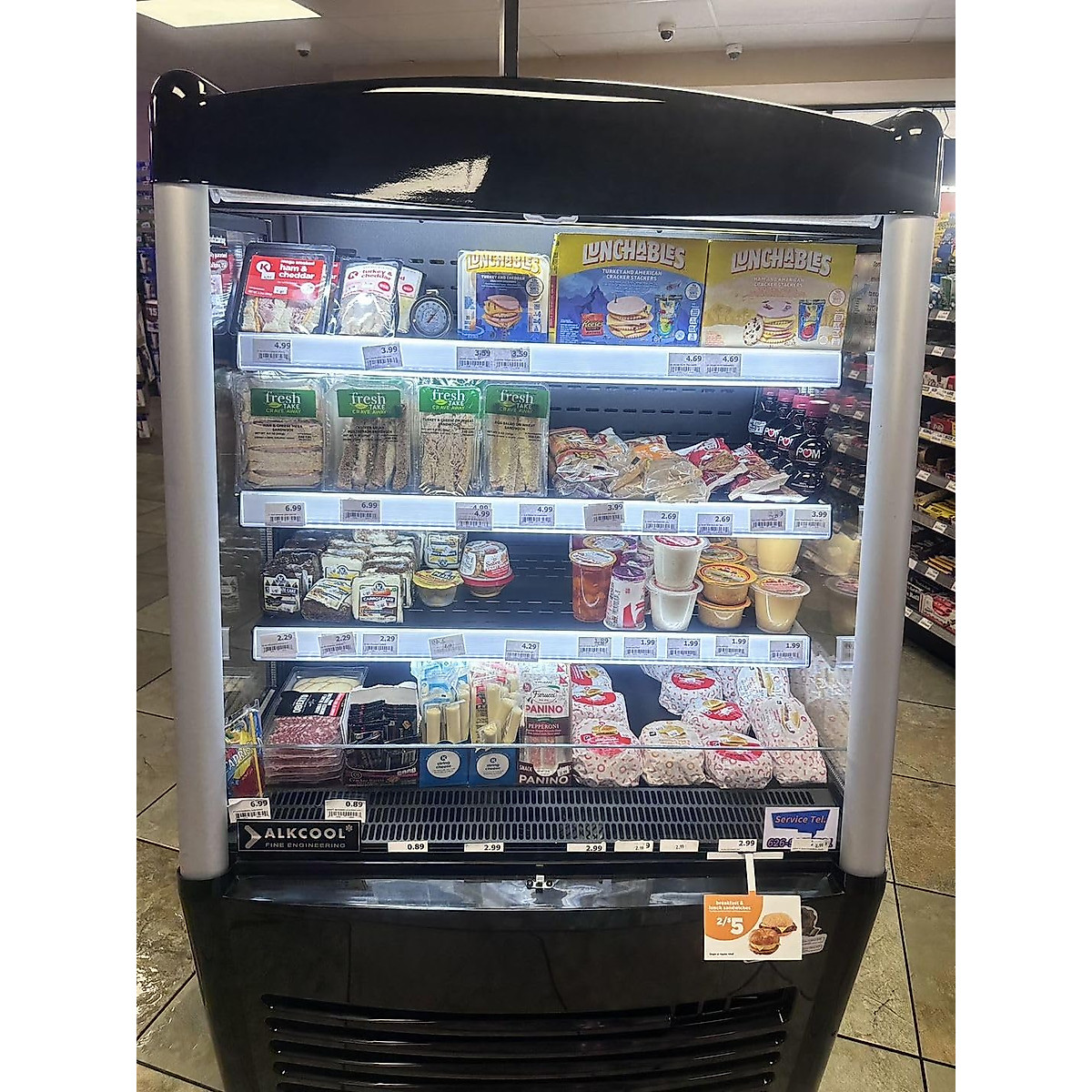 NAFCOOL Open Air Merchandiser Commercial Refrigerator, Grab and Go Showcase Merchandiser Display Cooler