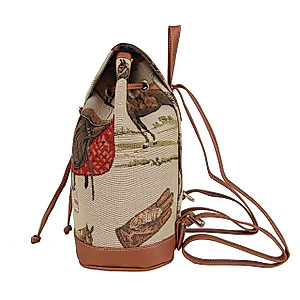Signare Tapestry Fashion Backpack Rucksack for Women with Horse Design (RUCK-HOR)