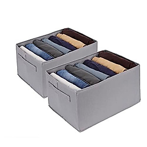 Clothes Organizer for folded clothes, Clothes Drawer Organizer with handles, Closet Organizer and Storage, Foldable Fabric Drawer Organizer Dividers for Clothing, Jeans, Shirts