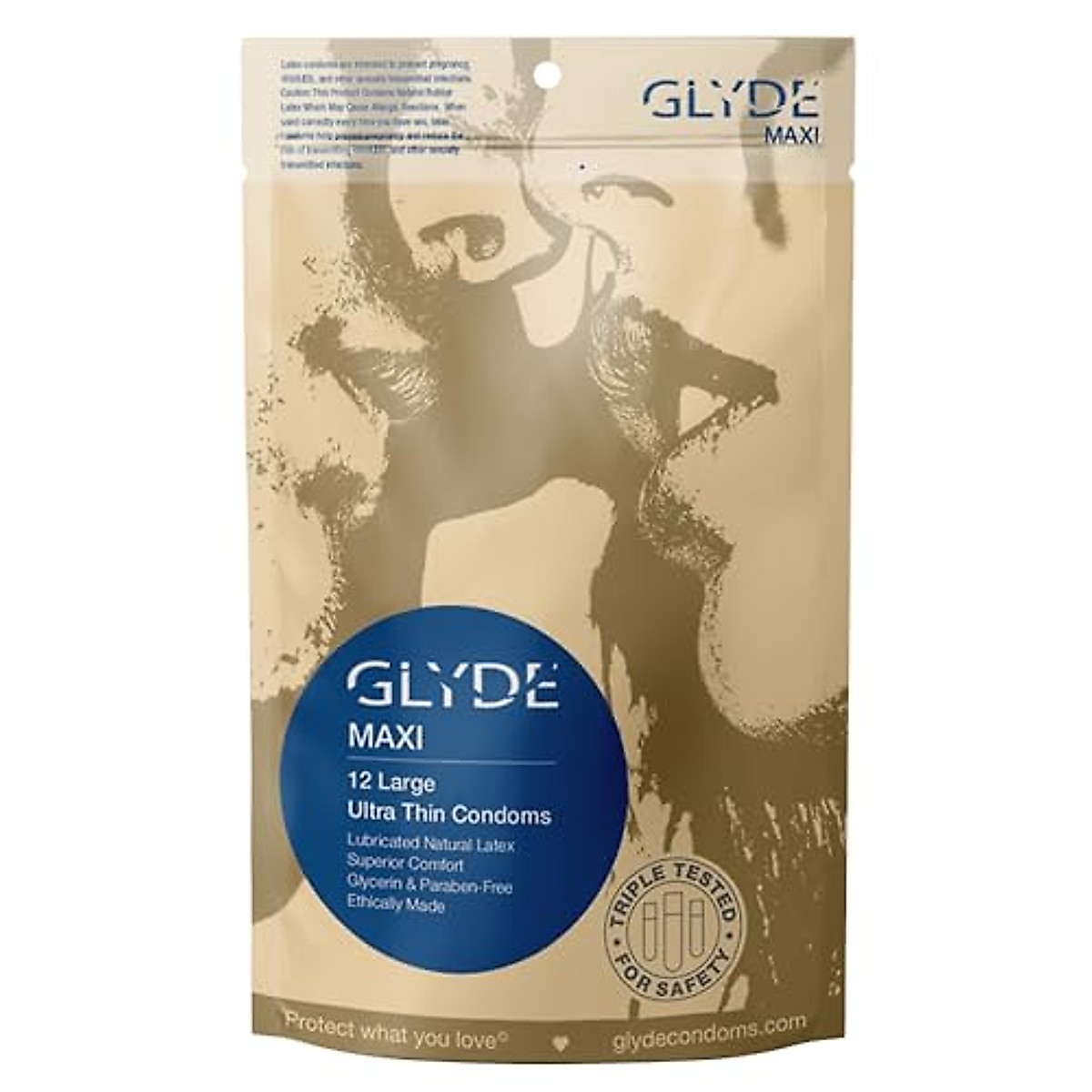 GLYDE Maxi - XL Fit Condoms - 12 Count - Ultra-Thin, Vegan, Non-Toxic, Large Size Natural Rubber Latex, 56mm for Generous Fit