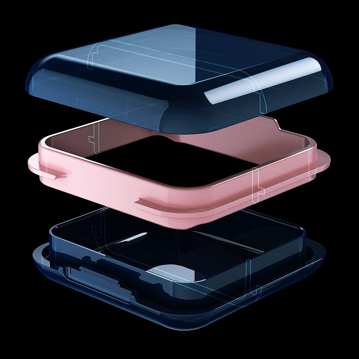 whoobell Retainer Case, Cute Retainer Case with Slim, Night Mouth Guard Case with Lid Hinge, Large Aligner Case, Inner Size 2.56, 2.36, 0.79inch（1pack