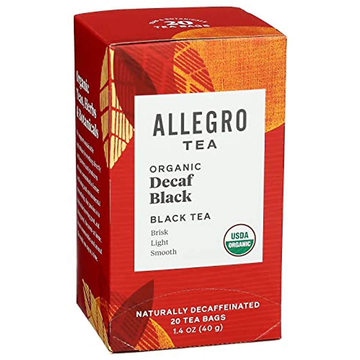 Allegro Tea, Organic Decaf Black Tea Bags, 20 ct