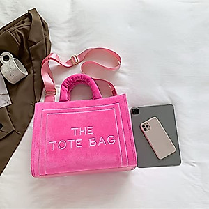 JQAliMOVV The Tote Bags for Women, Trendy Leather Tote Bags Large Top-Handle Crossbody Tote Bag Handbag for Travel Work (Pink)