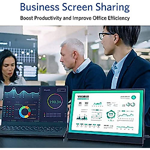 USB-C Portable Monitor - 15.6 Inch FHD 1080p FHD HDR FreeSync Zero Frame USB-C Computer Display with Dual Type-C Mini HDMI for Laptop PC Phone Mac Surface Xbox PS4 Switch, with Smart case (Renewed)