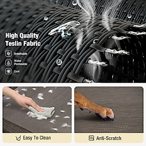 Veehoo Cooling Elevated Dog Bed, Guardrail, Chewproof Frame with Washable & Breathable Teslin Mesh, Non-Slip Dog Sofa Bed Cot for Indoor & Outdoor, X Large, Brown