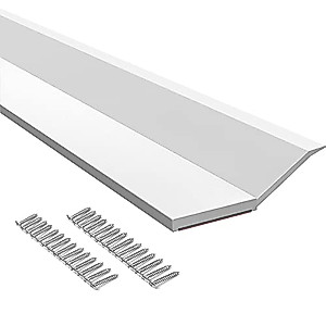 FOSLUOC Garage Door Seal Top and Sides Seal Strip White 34.4FT Rubber Weather Stripping Replacement Soft and Hard Composite, Weatherproofing Universal Sealing Professional.