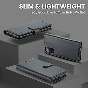 FLIPALM for Samsung Galaxy S20 FE 5G Wallet Case with RFID Blocking Credit Card Holder, PU Leather Folio Flip Kickstand Protective Shockproof Cover Women Men for Samsung S20 FE 6.5" Phone case(Black)